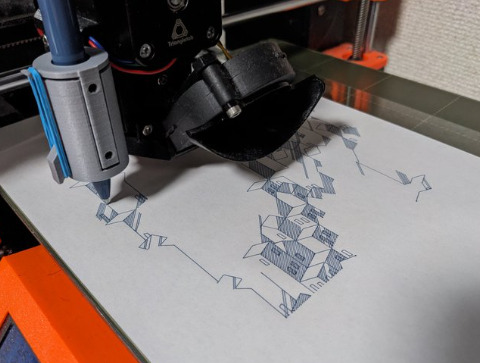 3Dプリンタにアタッチメントを付けてペンプロッタにする – inajobのいろいろレビュー